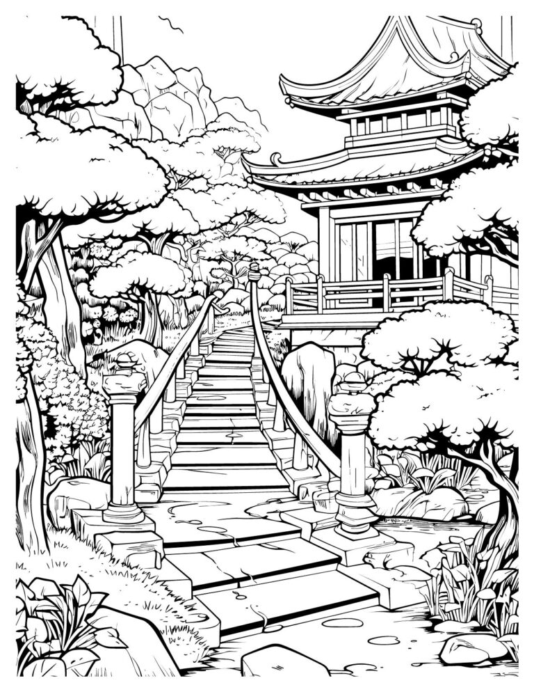 Tranquil Zen Garden Coloring Pages | Calm Your Mind