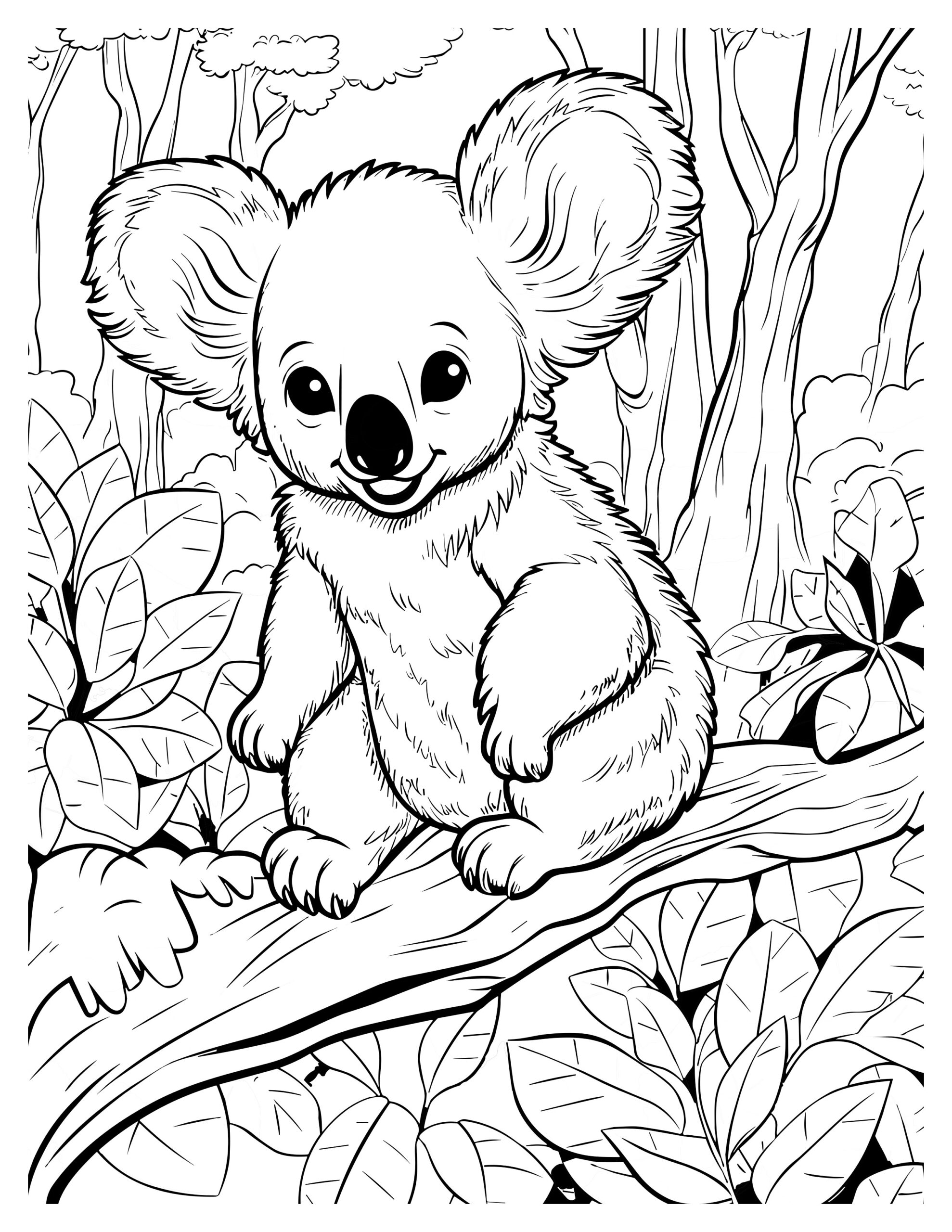 Koala Haven Coloring Pages: Adorable Printable Designs For Kids