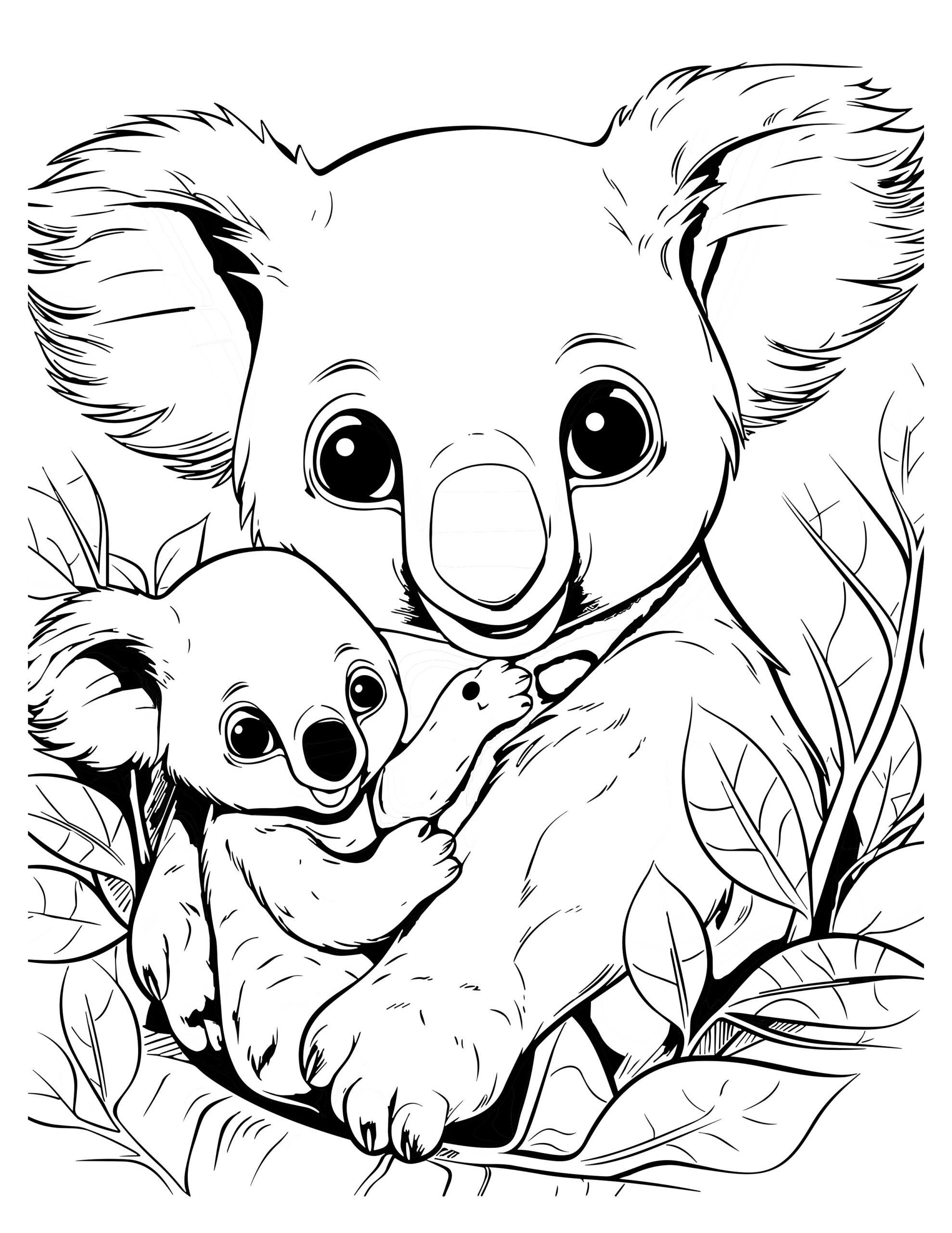 Koala Haven Coloring Pages: Adorable Printable Designs For Kids