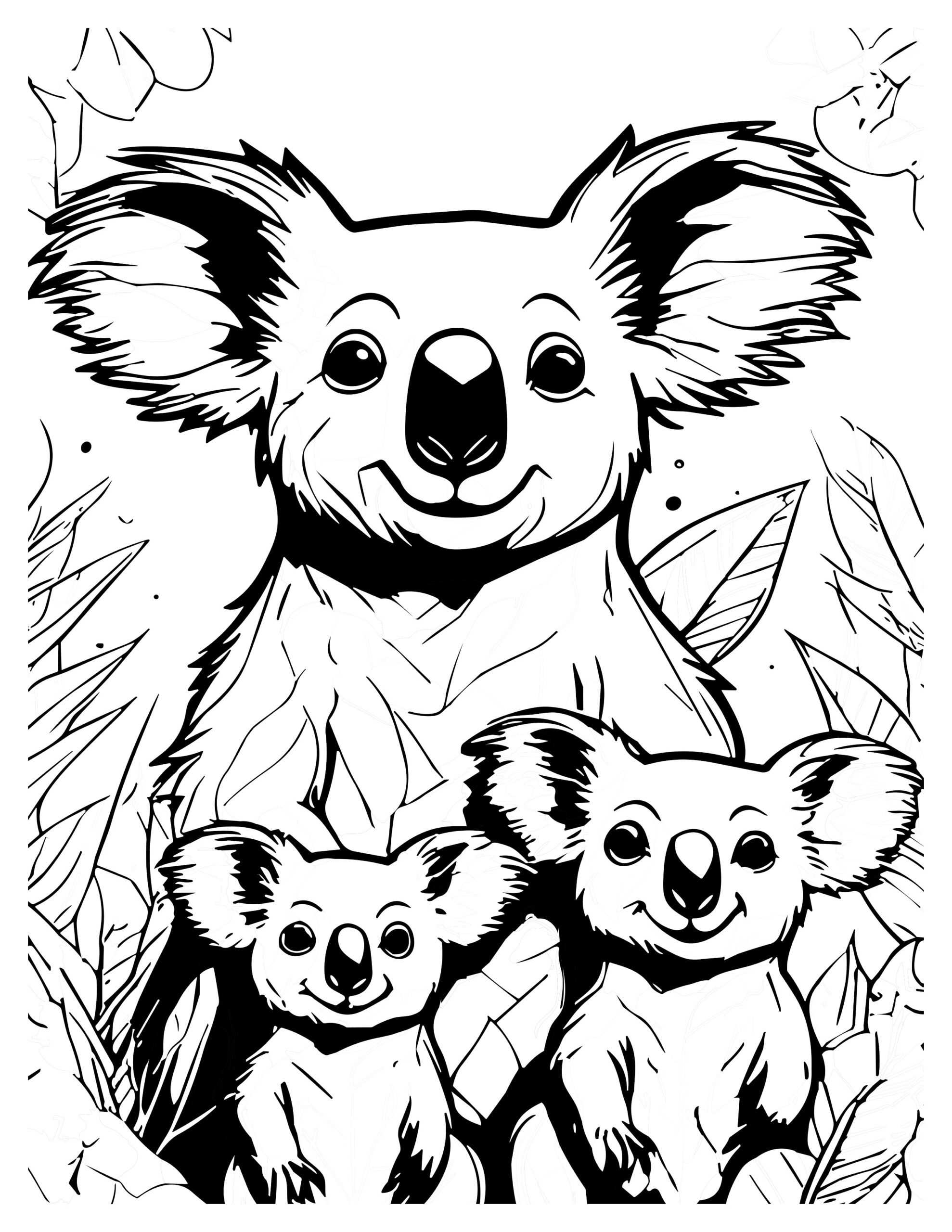 Koala Haven Coloring Pages: Adorable Printable Designs For Kids