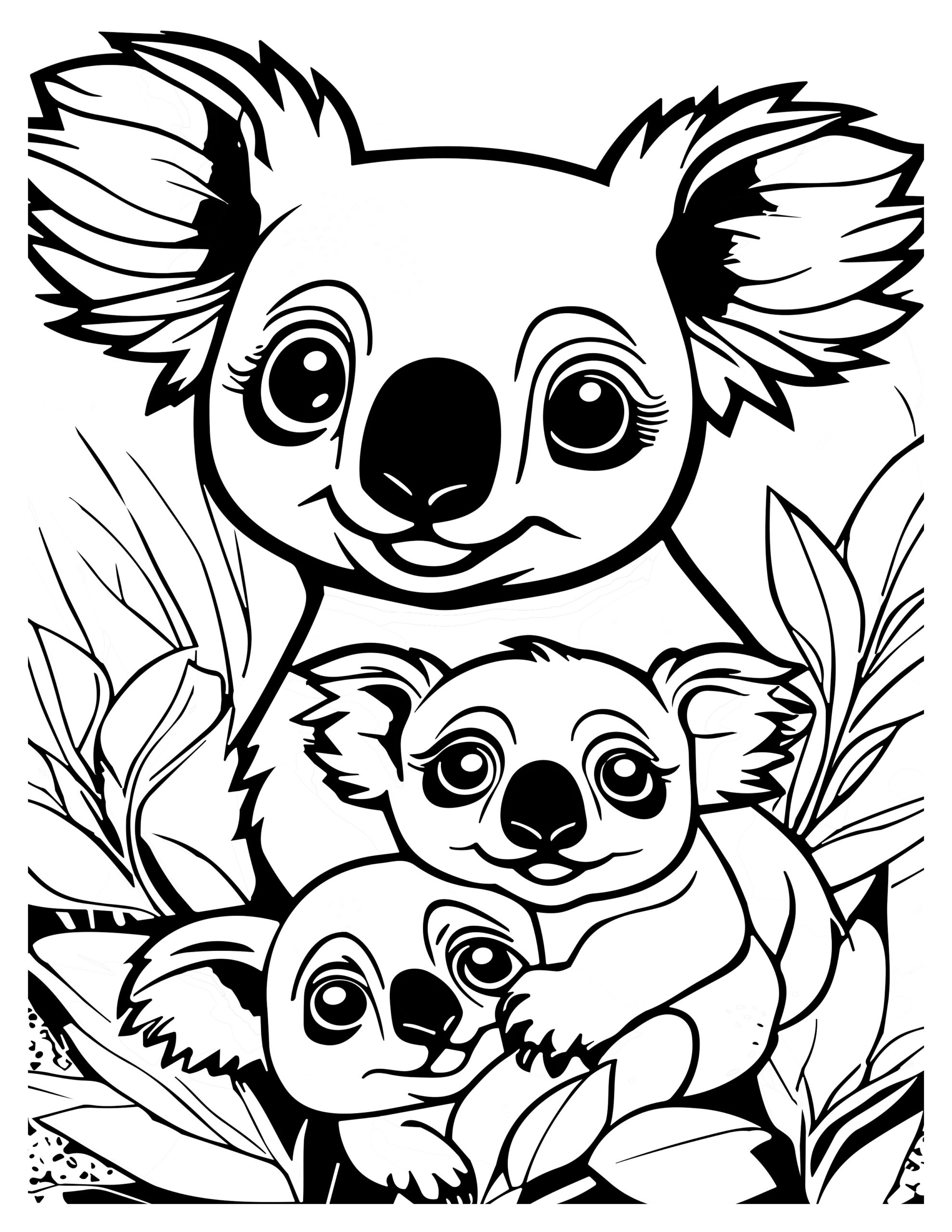 Koala Haven Coloring Pages: Adorable Printable Designs For Kids