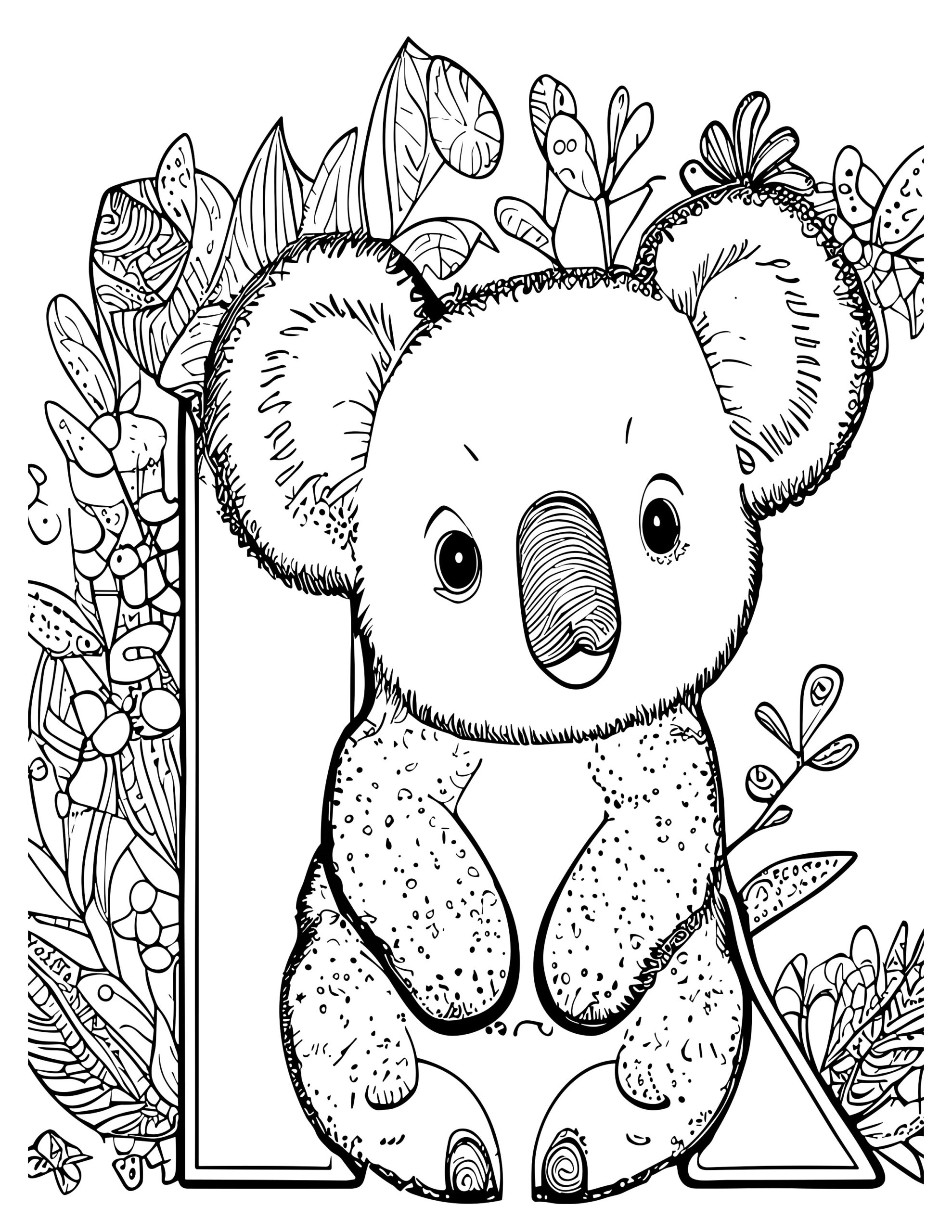 Koala Haven Coloring Pages: Adorable Printable Designs For Kids