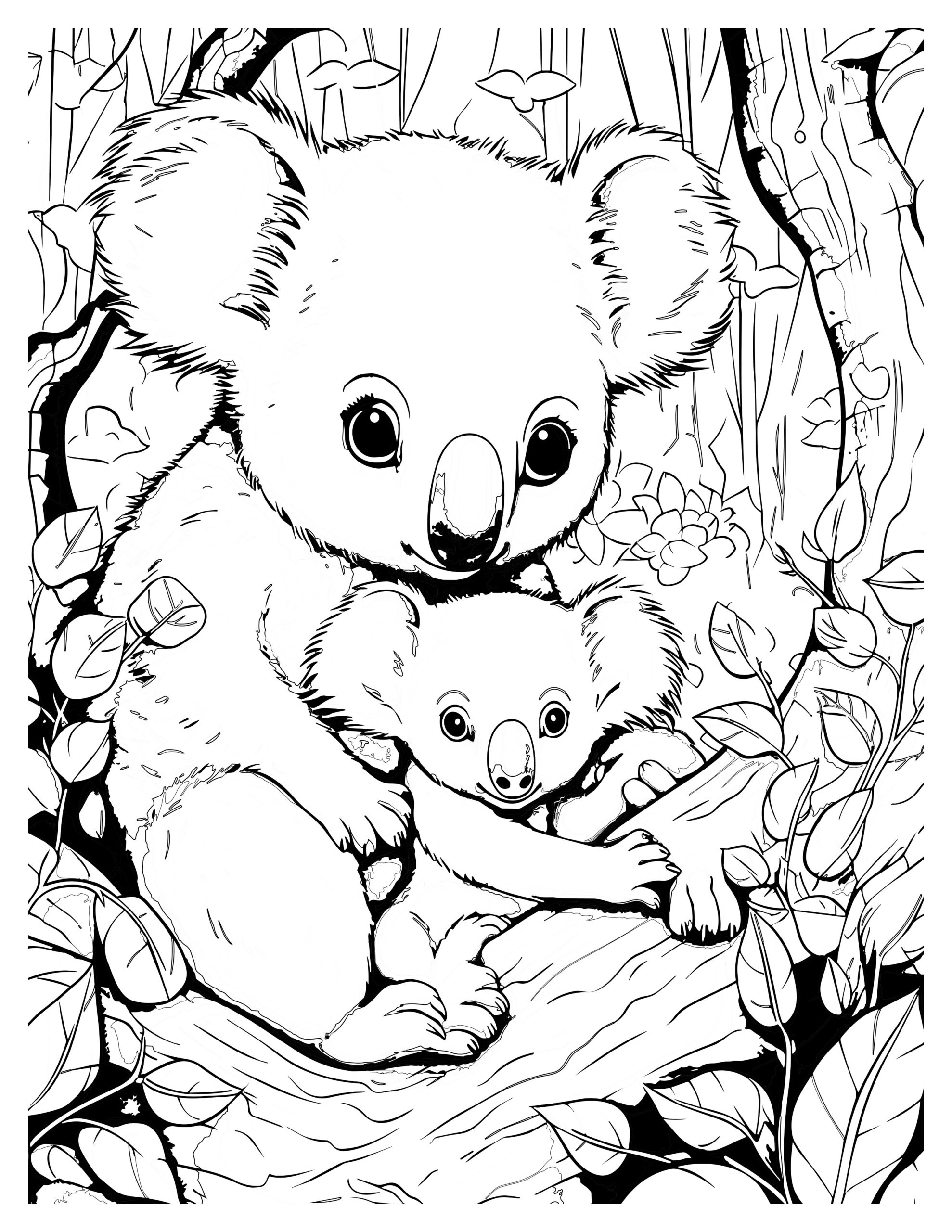 Koala Haven Coloring Pages: Adorable Printable Designs For Kids