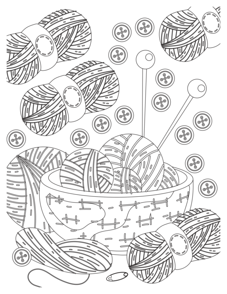Knitting Bliss Coloring Pages: Relaxing Patterns For Creativity