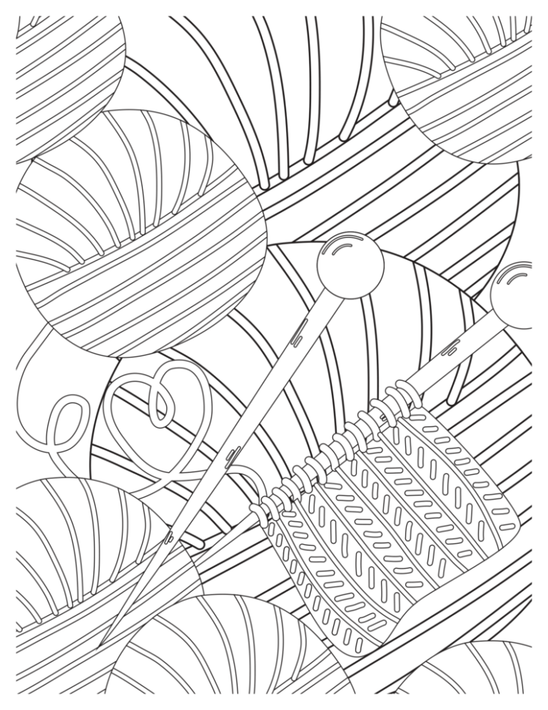 Knitting Bliss Coloring Pages: Relaxing Patterns For Creativity