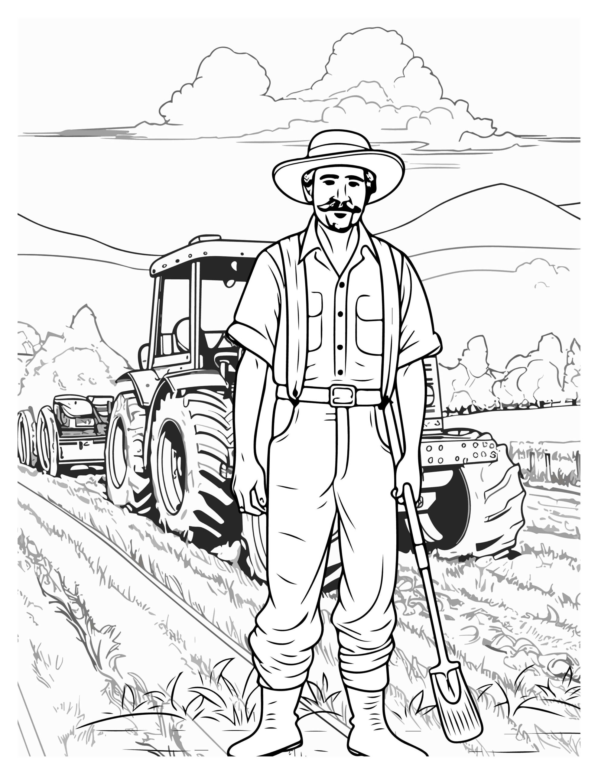 Hardworking Farmer Coloring Pages: Agricultural Adventures