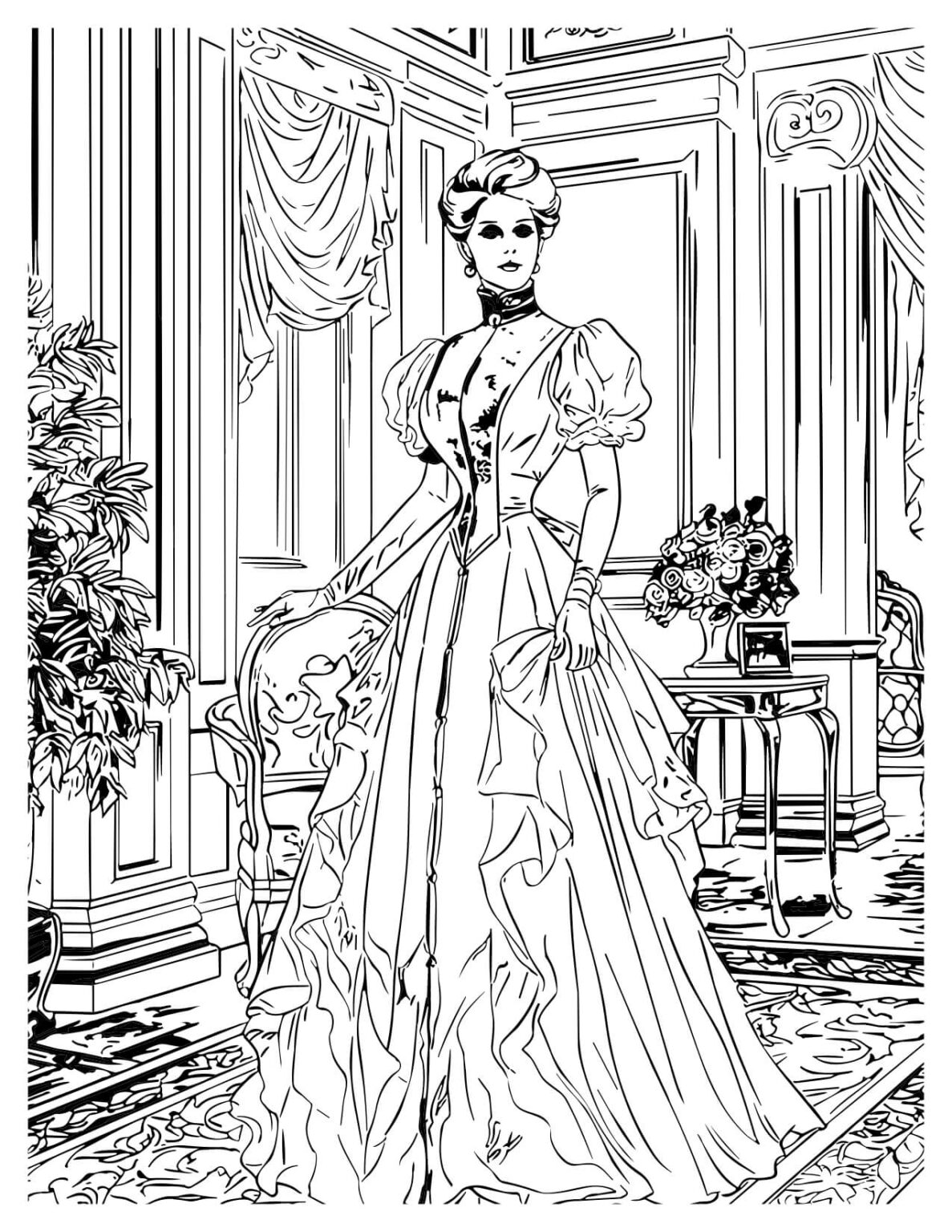 Victorian Coloring Pages | Printable For Kids And Adults