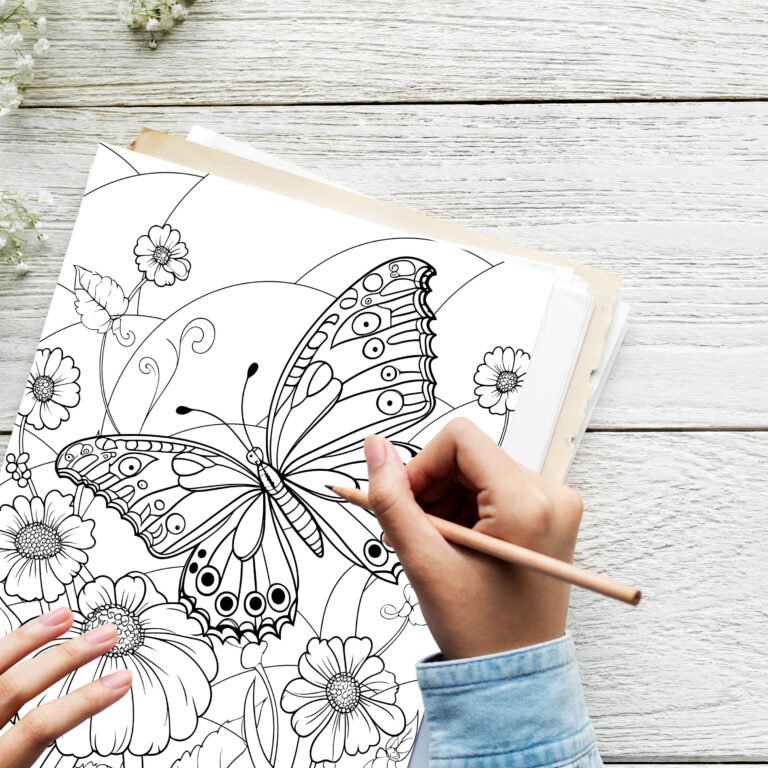 Beautiful Butterfly Garden Coloring Pages