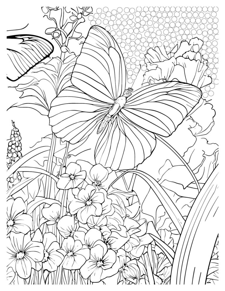 Beautiful Butterfly Garden Coloring Pages