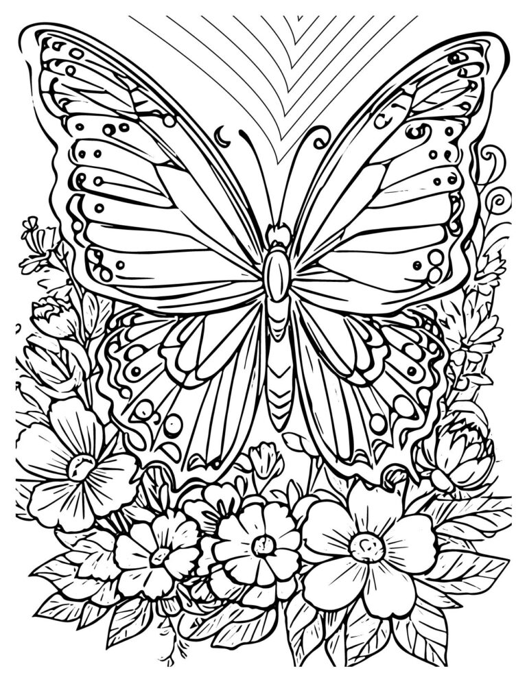 Beautiful Butterfly Garden Coloring Pages