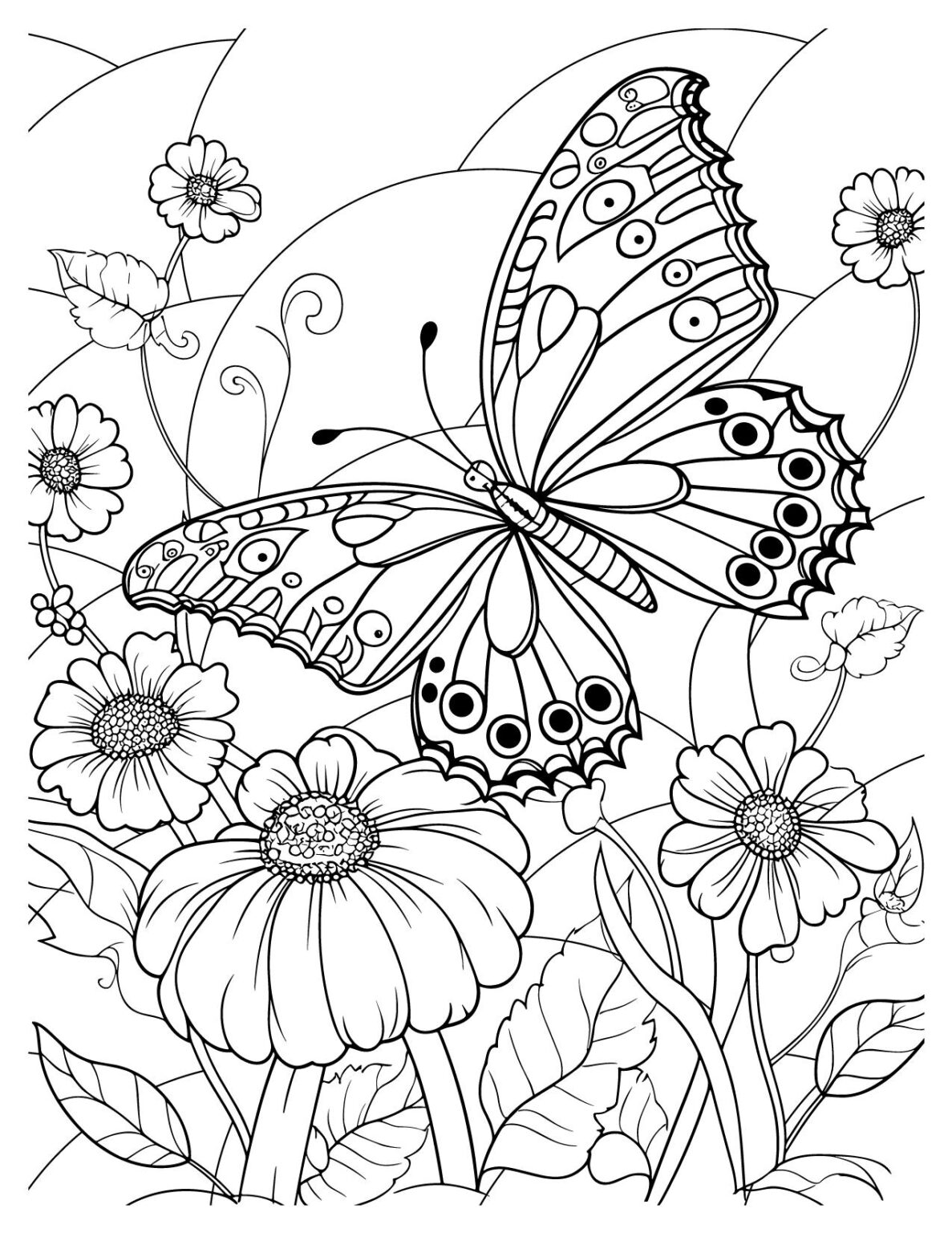 Beautiful Butterfly Garden Coloring Pages