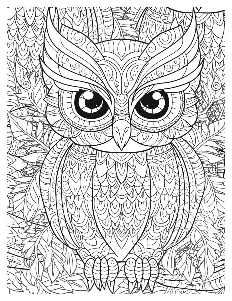 Wise Owl Coloring Pages For Kids | Free Printable Sheets