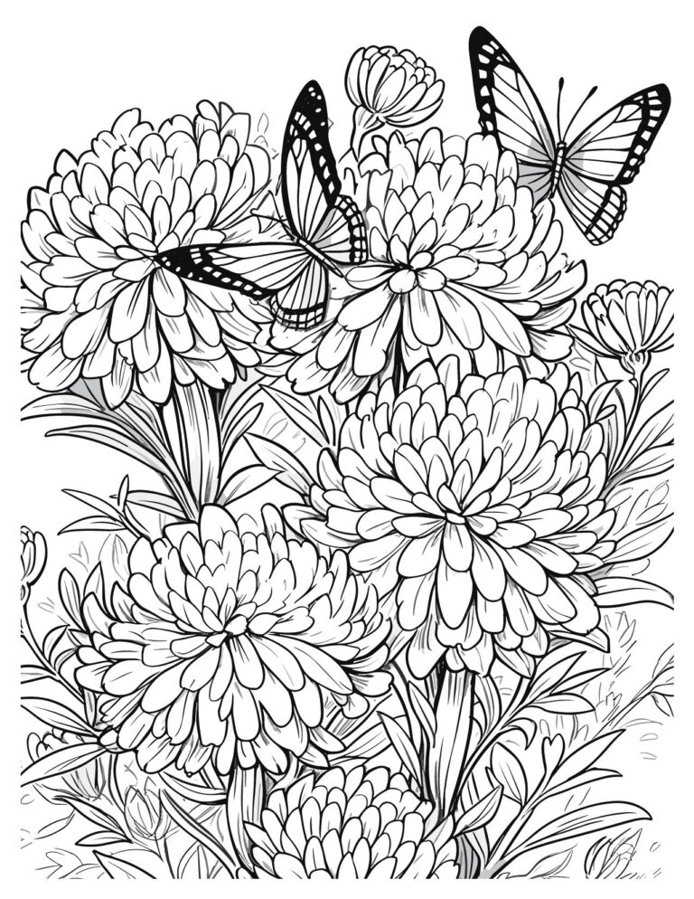 Beautiful Butterfly Garden Coloring Pages