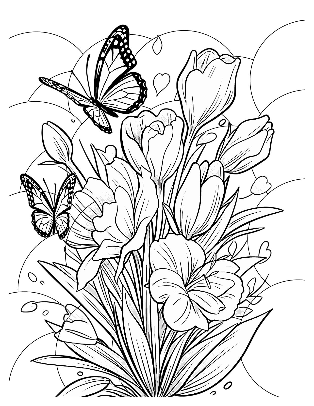 Beautiful Butterfly Garden Coloring Pages