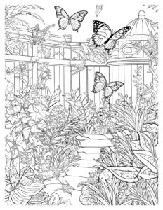 Beautiful Butterfly Garden Coloring Pages