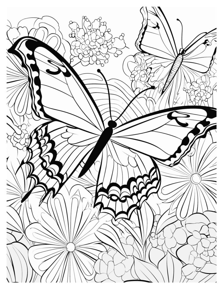 Beautiful Butterfly Garden Coloring Pages