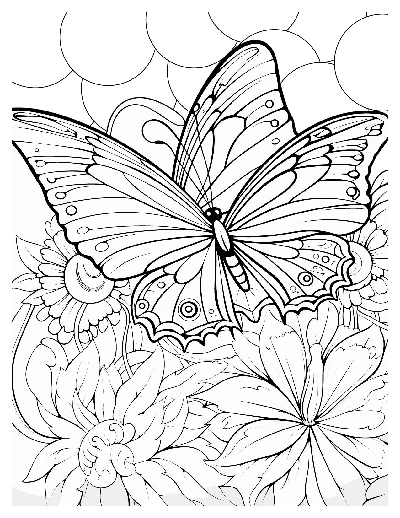 Beautiful Butterfly Garden Coloring Pages