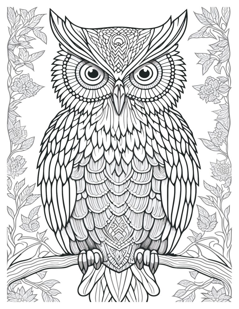 Wise Owl Coloring Pages For Kids | Free Printable Sheets