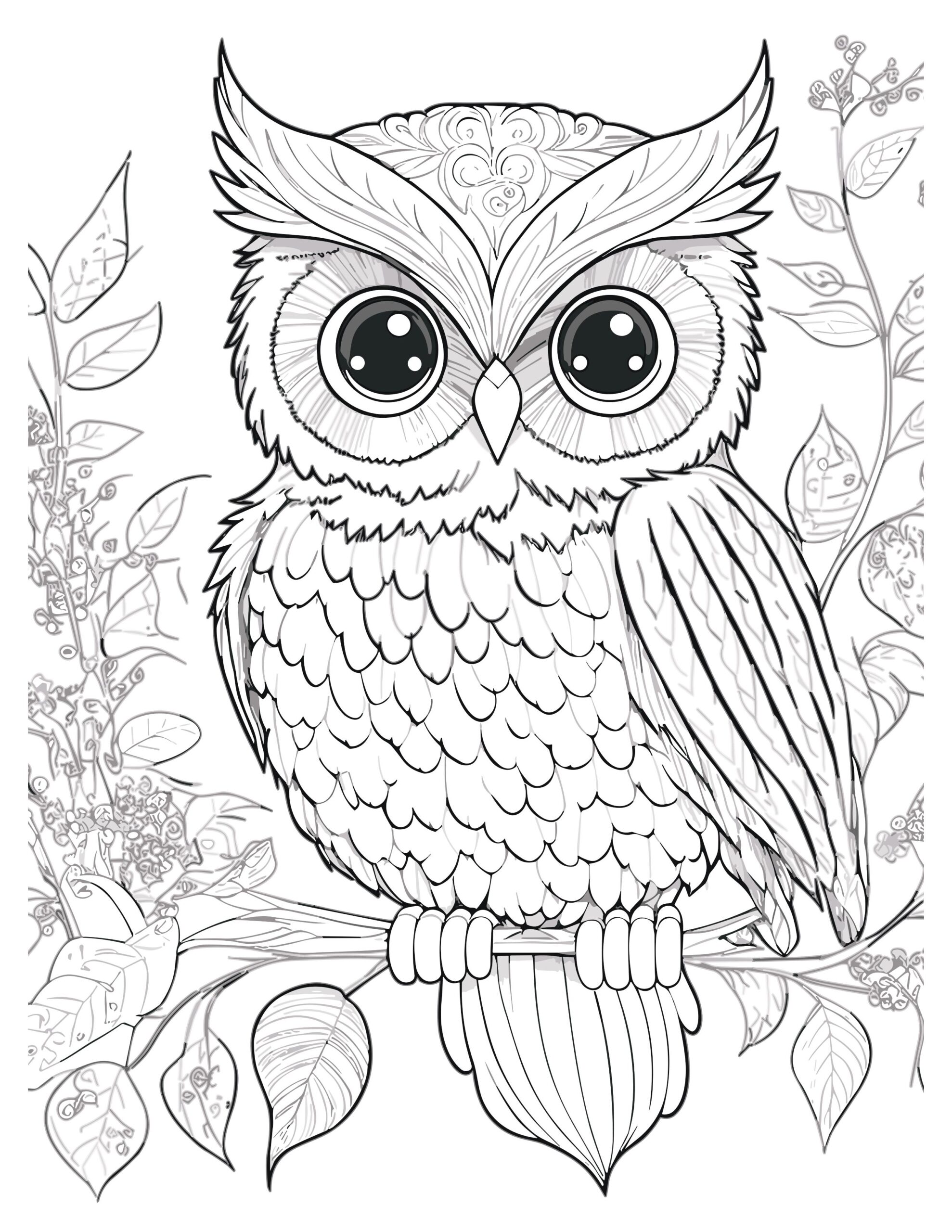 Wise Owl Coloring Pages For Kids | Free Printable Sheets