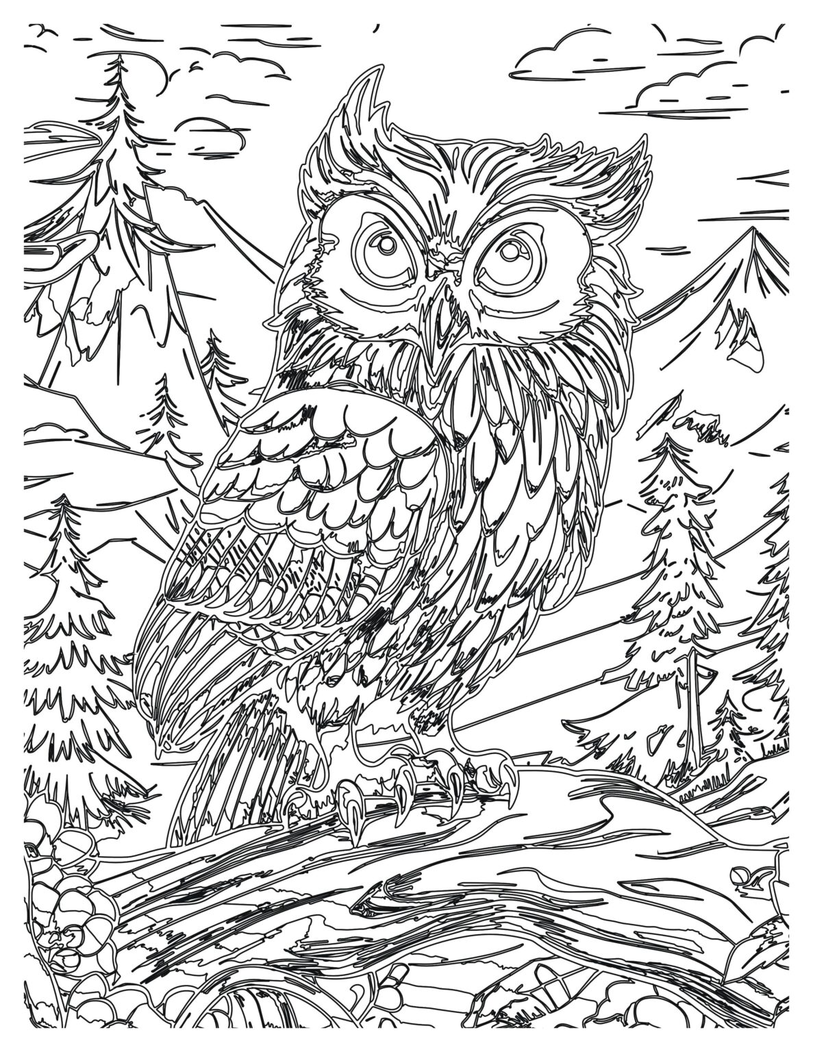 Wise Owl Coloring Pages For Kids | Free Printable Sheets