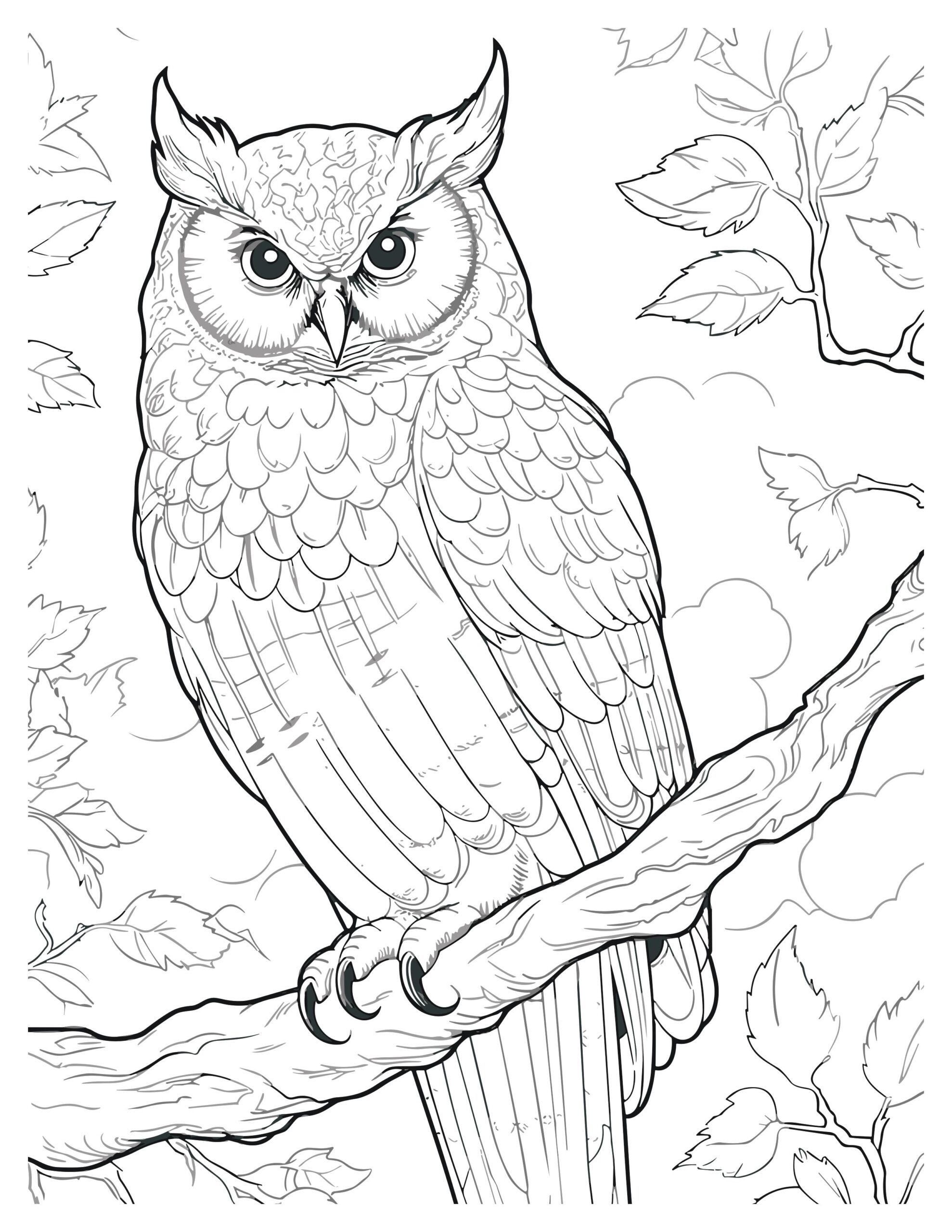 Wise Owl Coloring Pages For Kids | Free Printable Sheets