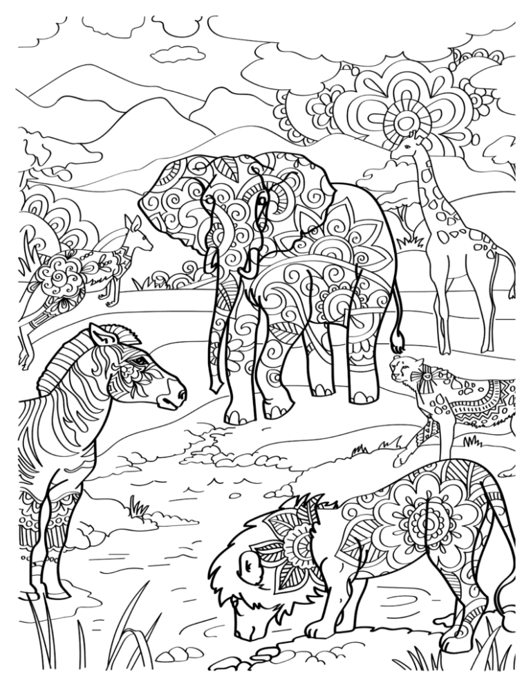 Tranquil Wildlife Coloring Pages: Serene Nature Scenes