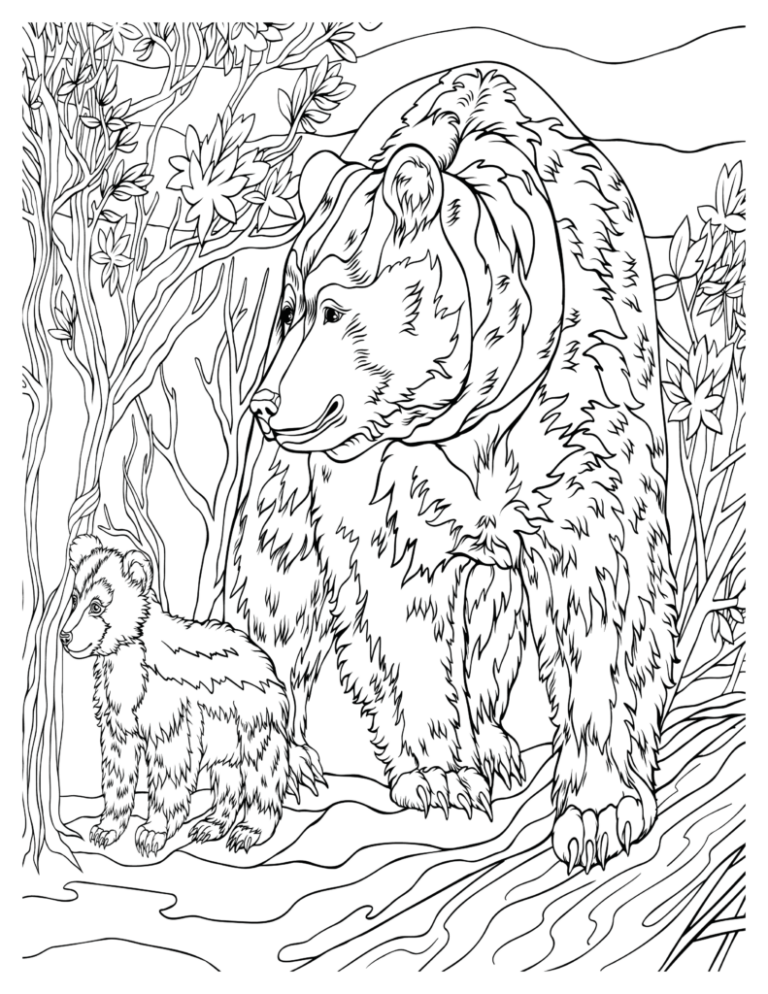 Tranquil Wildlife Coloring Pages: Serene Nature Scenes