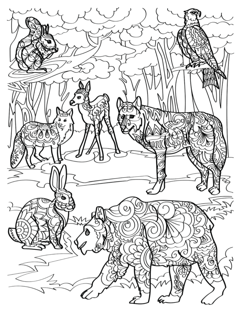 Tranquil Wildlife Coloring Pages: Serene Nature Scenes