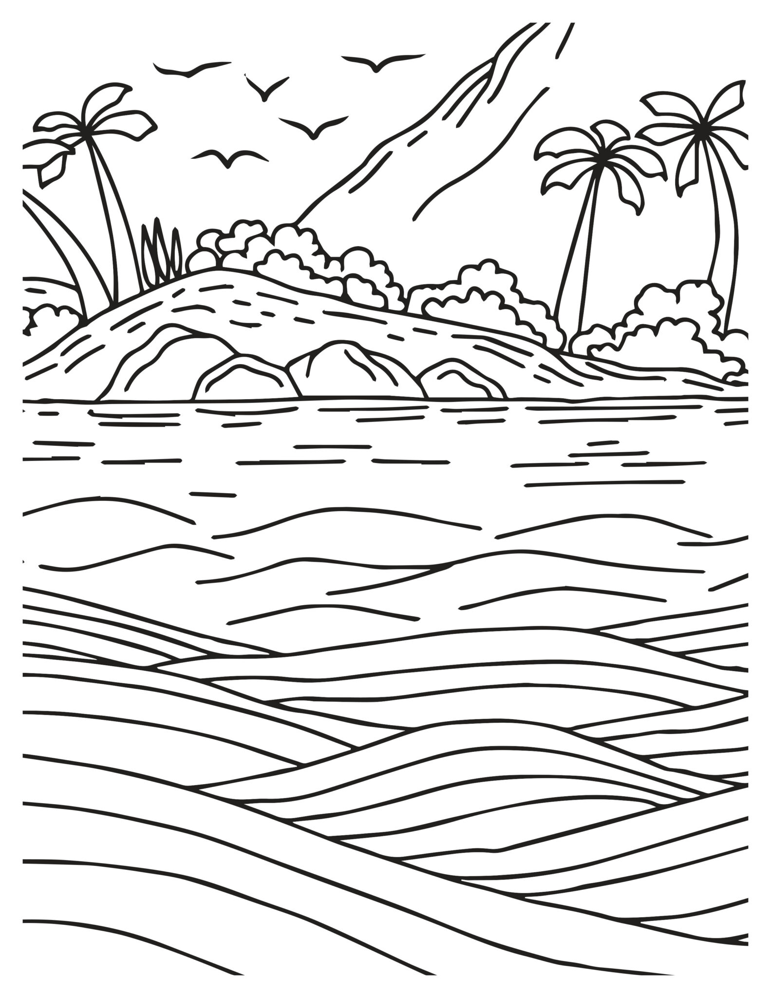 Ocean Waves Coloring Pages: Printable Seaside Serenity for Kids