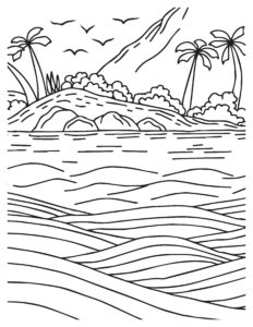 Ocean Waves Coloring Pages: Printable Seaside Serenity for Kids