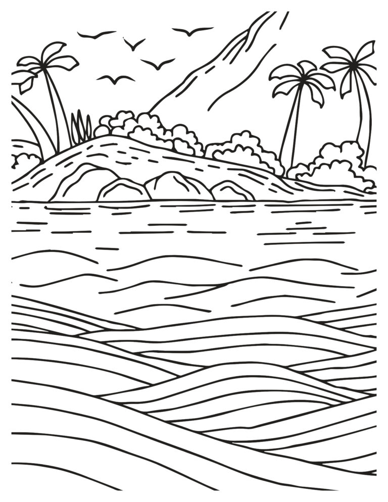 Ocean Waves Coloring Pages: Printable Seaside Serenity for Kids