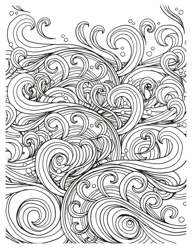 Ocean Waves Coloring Pages: Printable Seaside Serenity for Kids