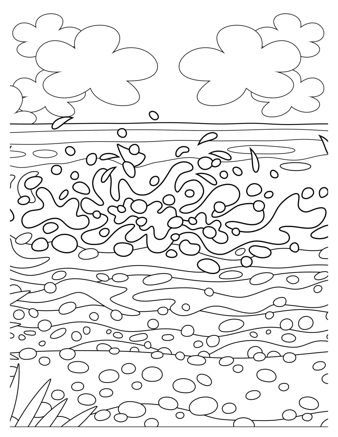 Ocean Waves Coloring Pages: Printable Seaside Serenity for Kids