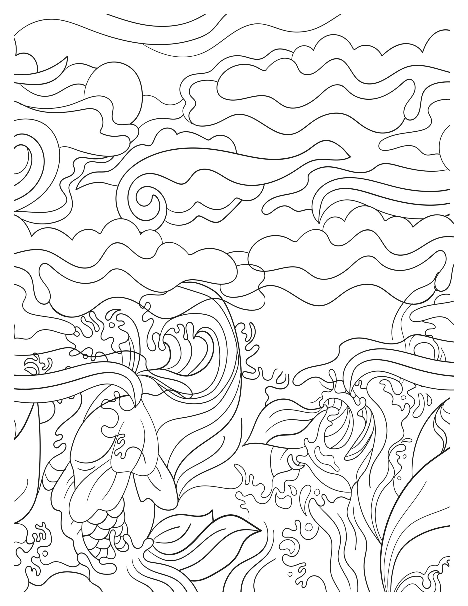 Ocean Waves Coloring Pages: Printable Seaside Serenity for Kids