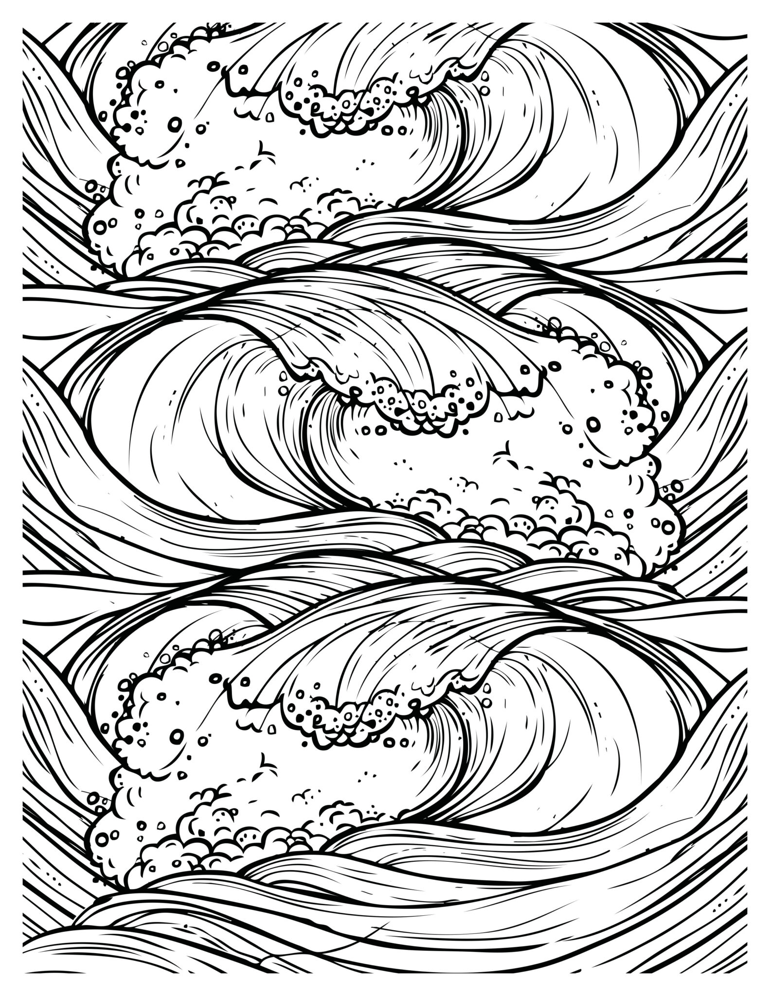 Ocean Waves Coloring Pages: Printable Seaside Serenity for Kids