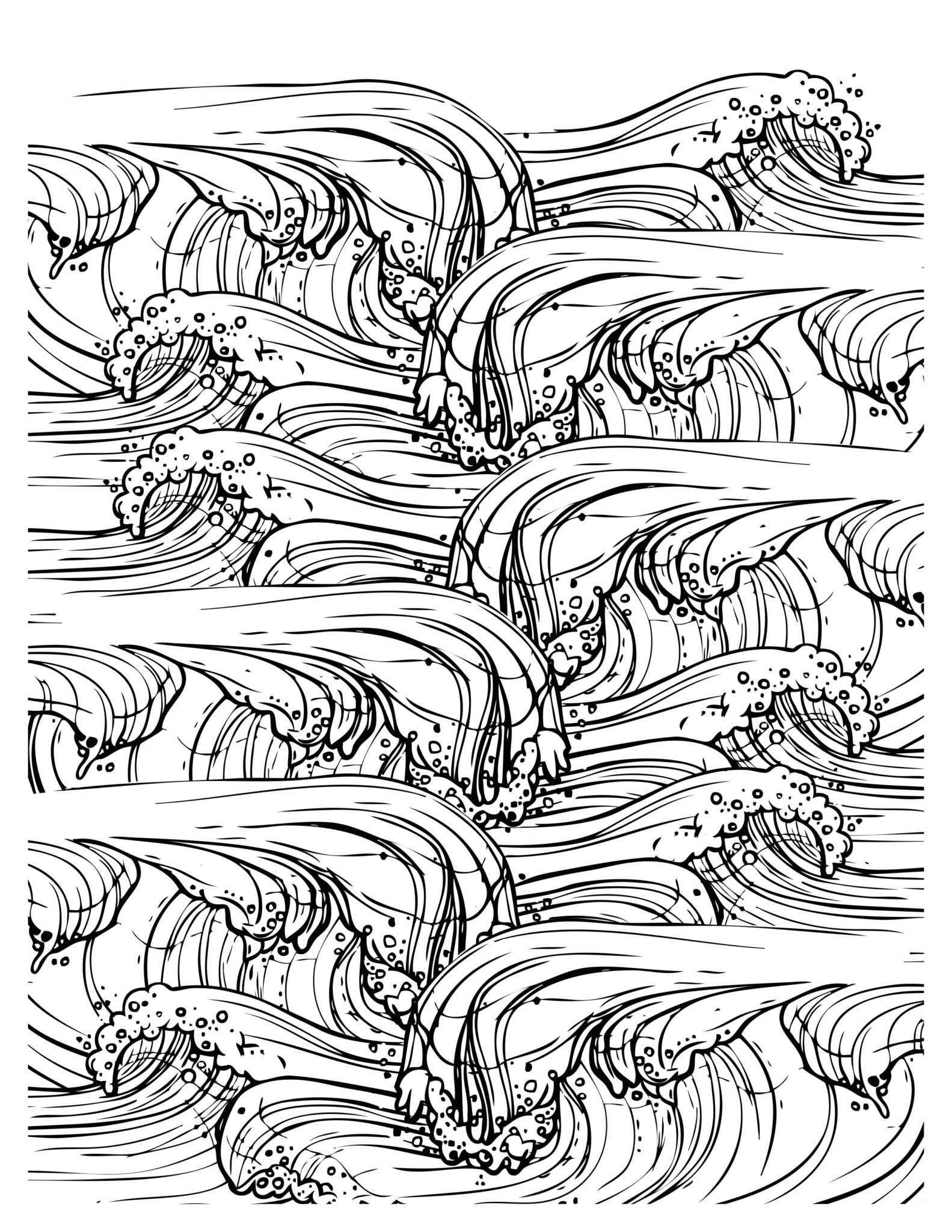 Ocean Waves Coloring Pages: Printable Seaside Serenity for Kids