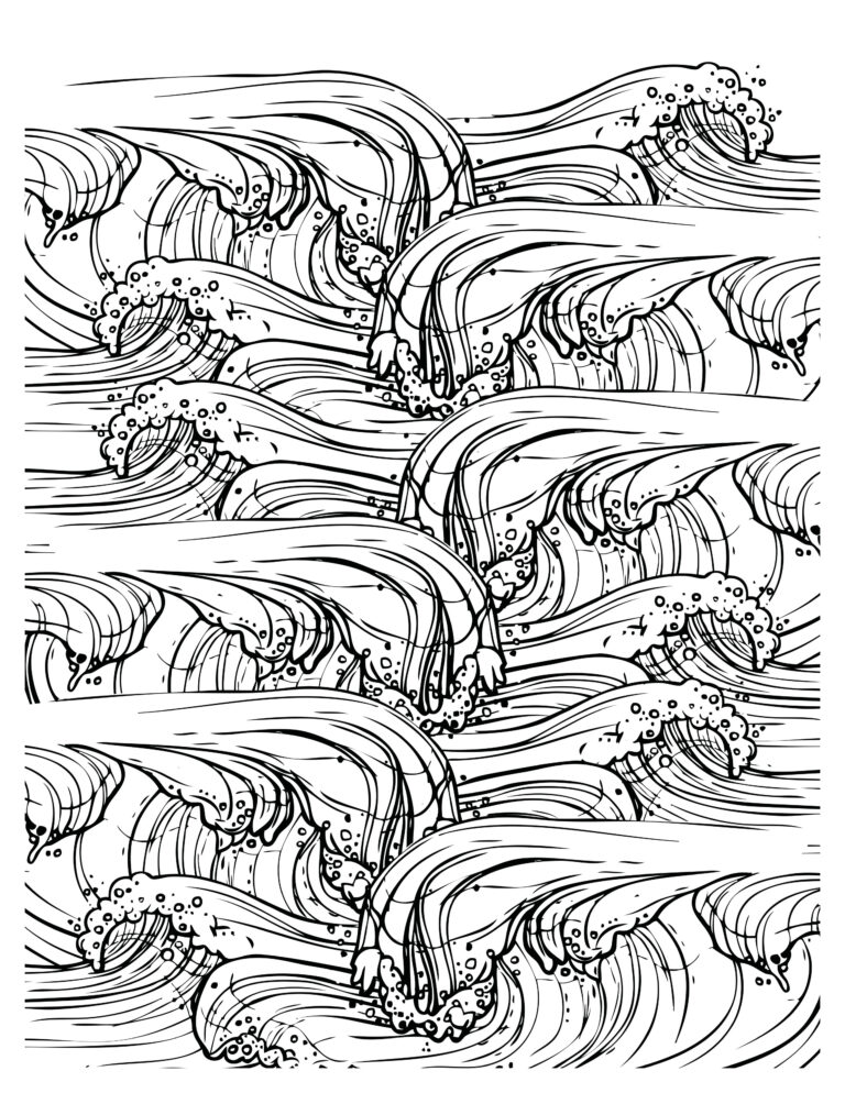 Ocean Waves Coloring Pages: Printable Seaside Serenity for Kids