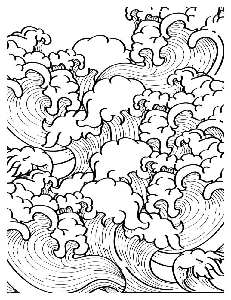 Ocean Waves Coloring Pages: Printable Seaside Serenity for Kids