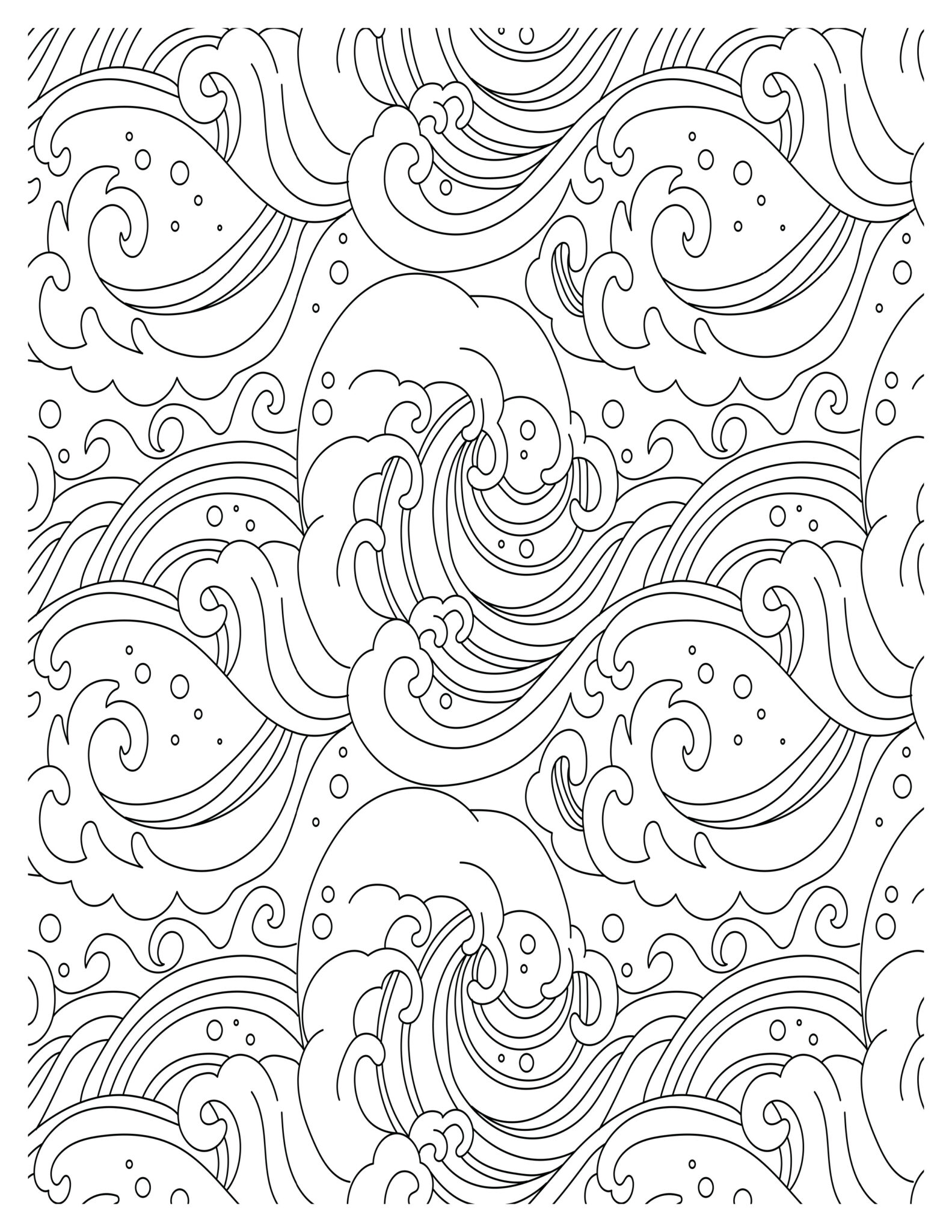 Ocean Waves Coloring Pages: Printable Seaside Serenity for Kids