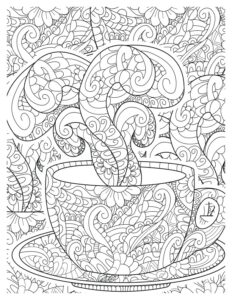Coffee And Tea Time Coloring Pages | Relaxation in Every Stroke