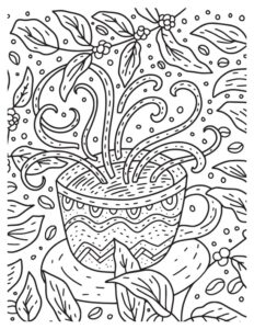 Coffee And Tea Time Coloring Pages | Relaxation in Every Stroke
