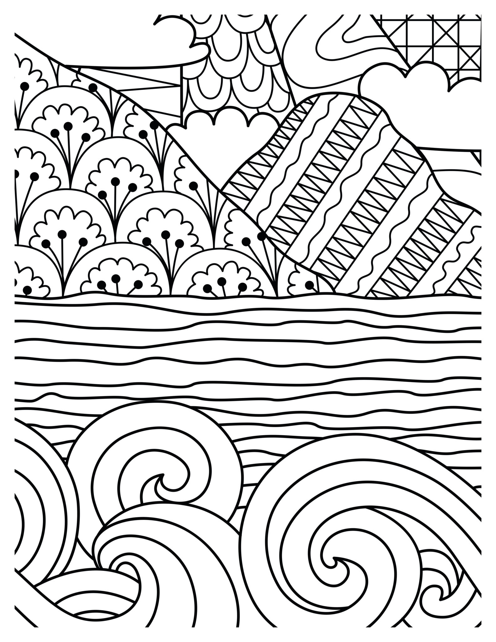 Ocean Waves Coloring Pages: Printable Seaside Serenity for Kids