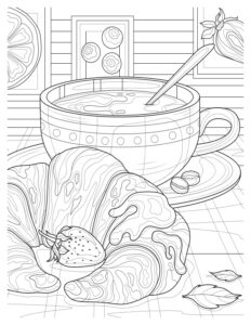Coffee And Tea Time Coloring Pages | Relaxation in Every Stroke