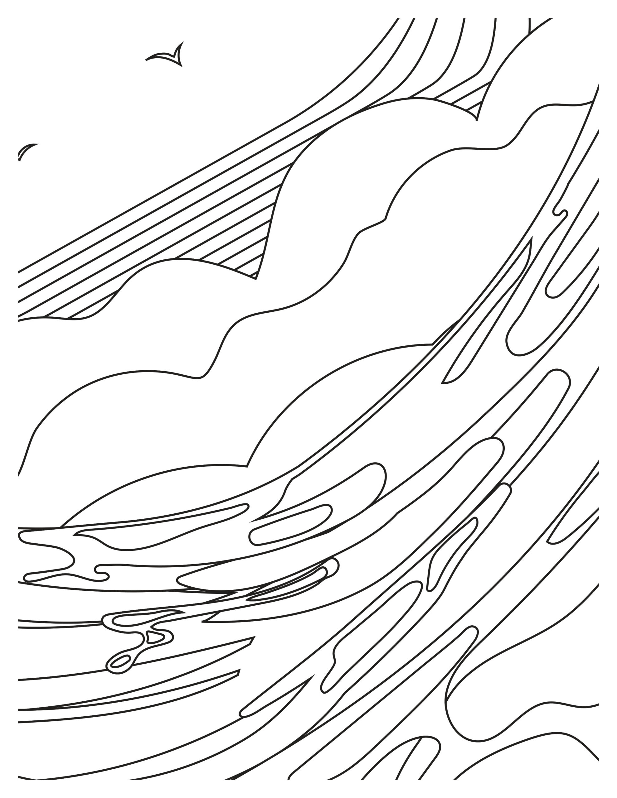Ocean Waves Coloring Pages: Printable Seaside Serenity for Kids