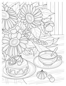 Coffee And Tea Time Coloring Pages | Relaxation in Every Stroke