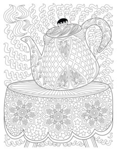 Coffee And Tea Time Coloring Pages | Relaxation in Every Stroke