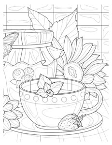 Coffee And Tea Time Coloring Pages | Relaxation in Every Stroke