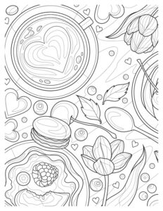 Coffee And Tea Time Coloring Pages | Relaxation in Every Stroke