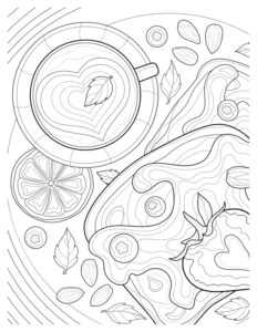 Coffee And Tea Time Coloring Pages | Relaxation in Every Stroke