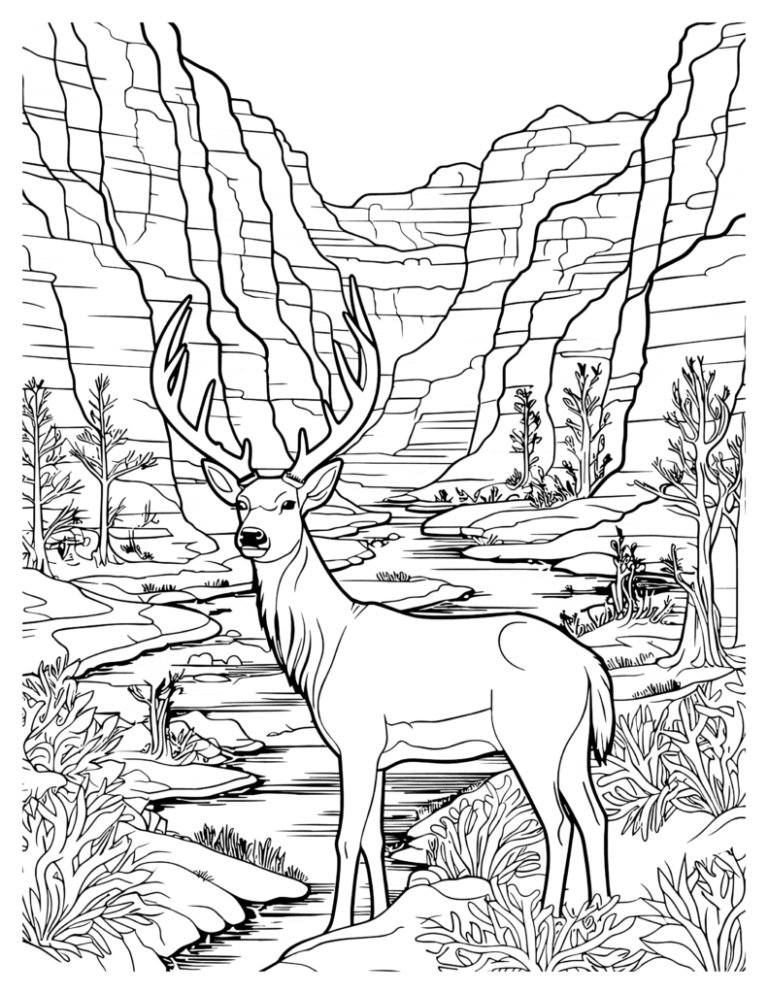 Tranquil Wildlife Coloring Pages: Serene Nature Scenes